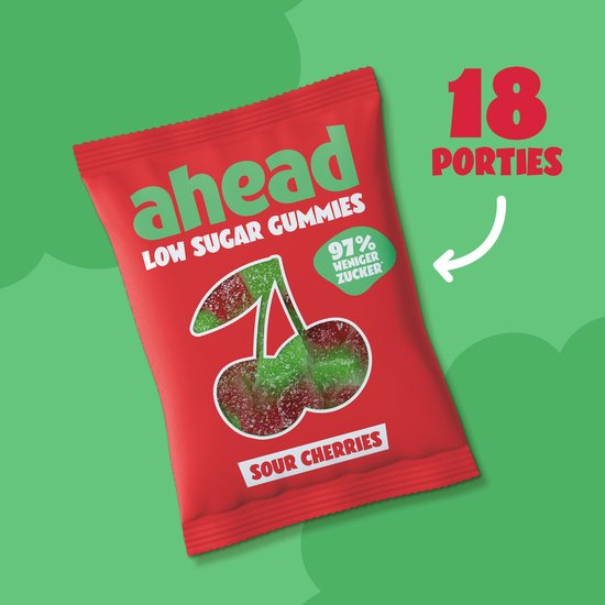 Ahead Gummies Snoep – Perzik, Cola, Aardbei en Appel, Kersensmaak ...