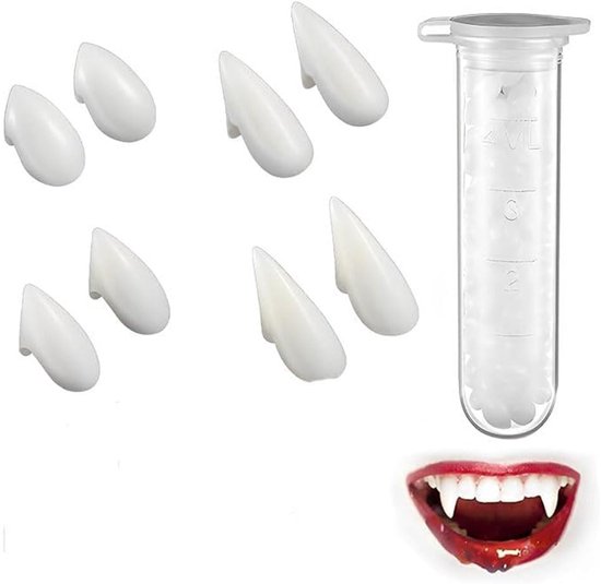 Set of 4 Pairs of Vampire Teeth (4 Sizes), Realistic Vampire Catches ...