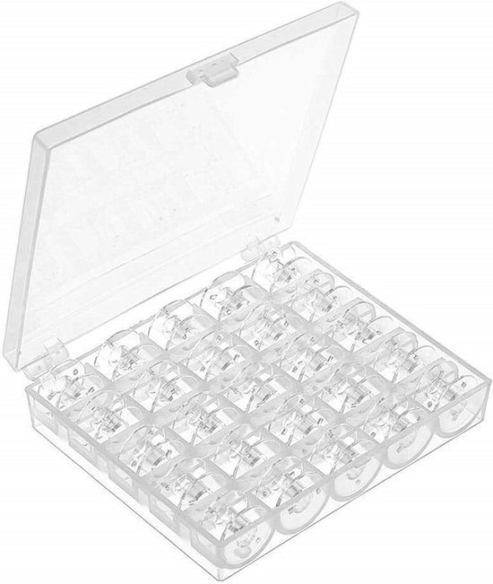 25pcs Plastic Clear Sewing Machine Spoelen met Opbergdoos - Universele ...