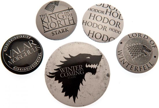 GAME OF THRONES 5 Pack Badges - Winter is Coming | bol.com