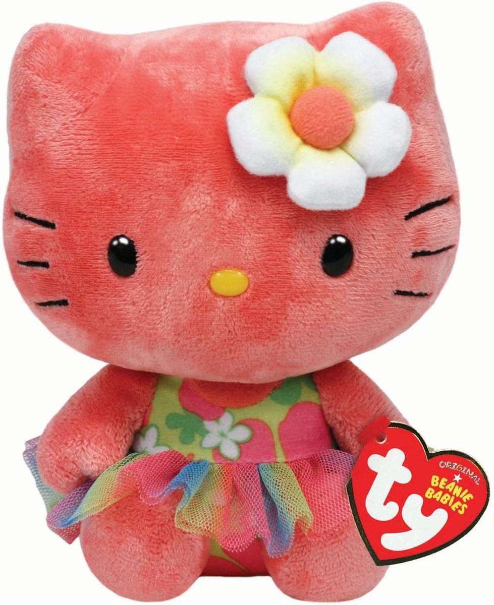 Ty Beanies Baby - Hello Kitty - Pluche Knuffel (roze) - 15 cm | bol.com