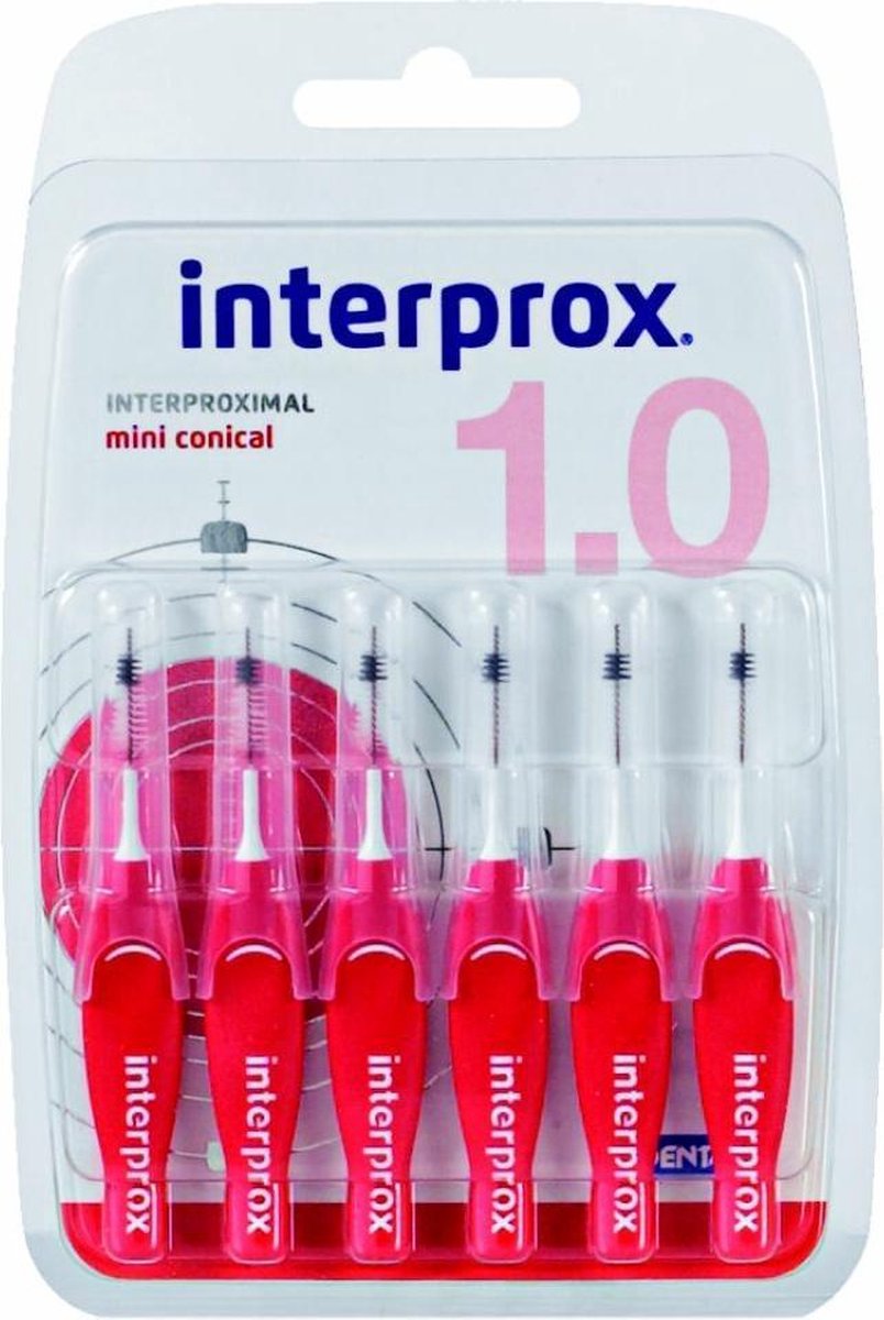 3x Interprox Ragers Mini Conical 1.0 Rood Blister à 6 ragers | bol.com