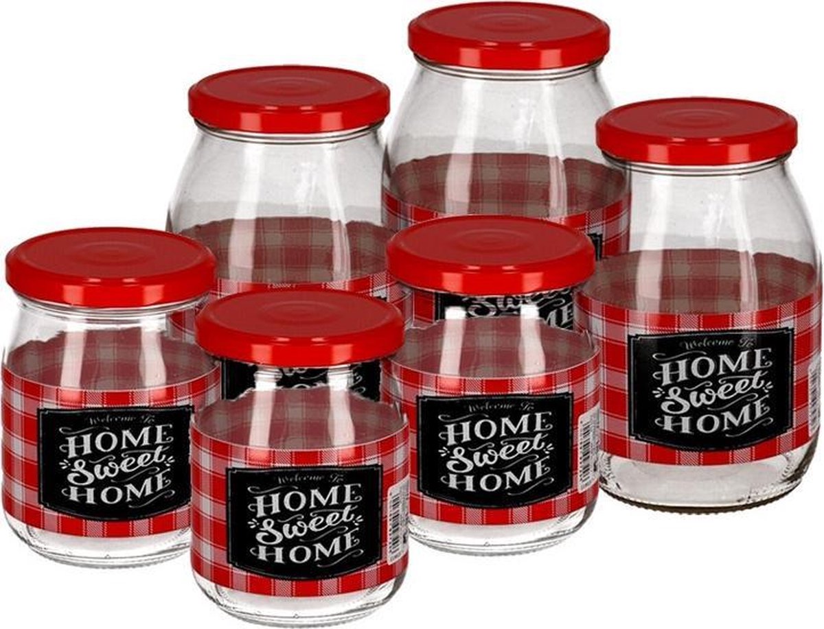 10x Transparante voorraadpotten/jampotten/inmaakpotten met schroefdop 1 ...