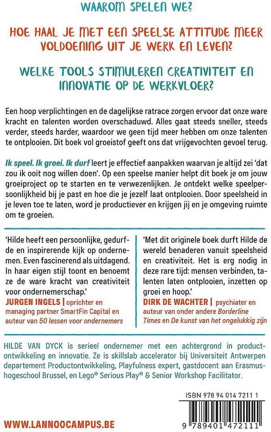Ik speel. Ik groei. Ik durf (ebook), Hilde van Dyck | 9789401472487 ...