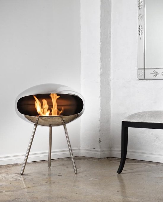 Cocoon Fires Terra Standing Cocoon RVS Bio-ethanol Haard | bol