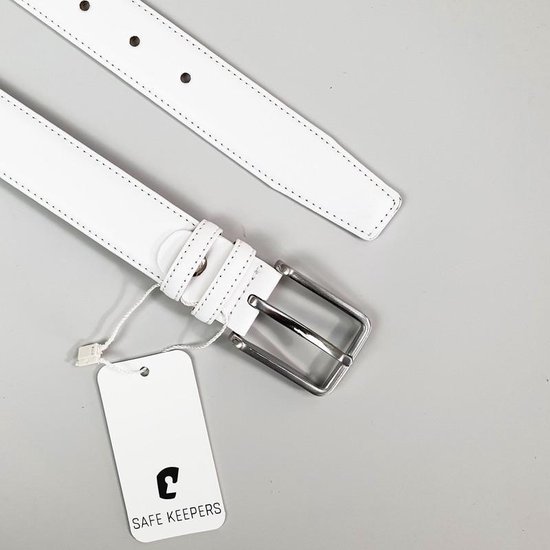 Safekeepers Riemen - Witte riem heren - - Broekriem - Leren riem - Wit ...
