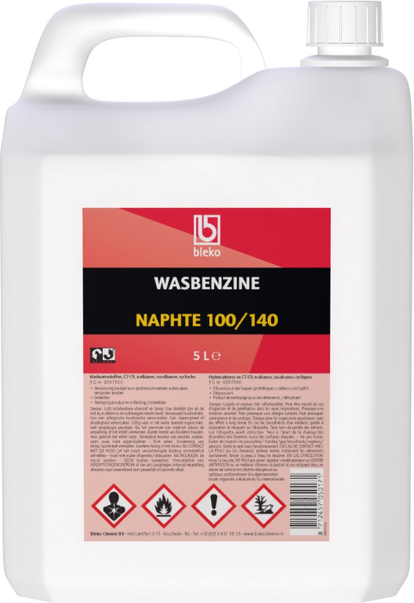Bleko Chemie Wasbenzine | 5 L | Verdunner voor Syntetische Verven ...