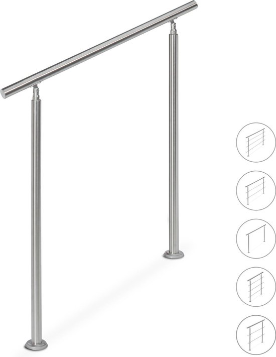 bol.com | relaxdays trapleuning rvs - leuning voor binnen en buiten ...