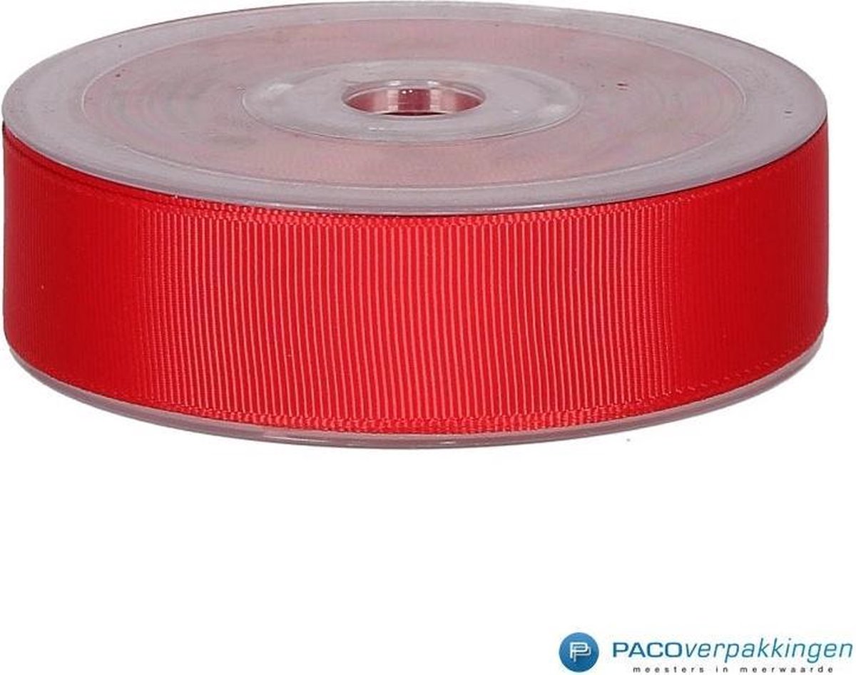 Inpaklint - Ribbel - Rood - 25 mm - Rol a 20 meter | bol.com