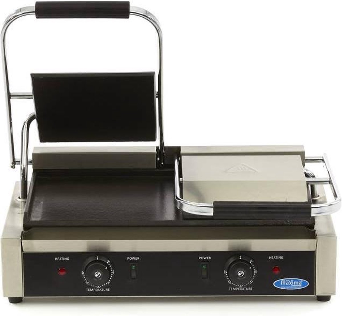 Contactgrill Dubbel Horeca - 2x 1800W - Glad | bol.com