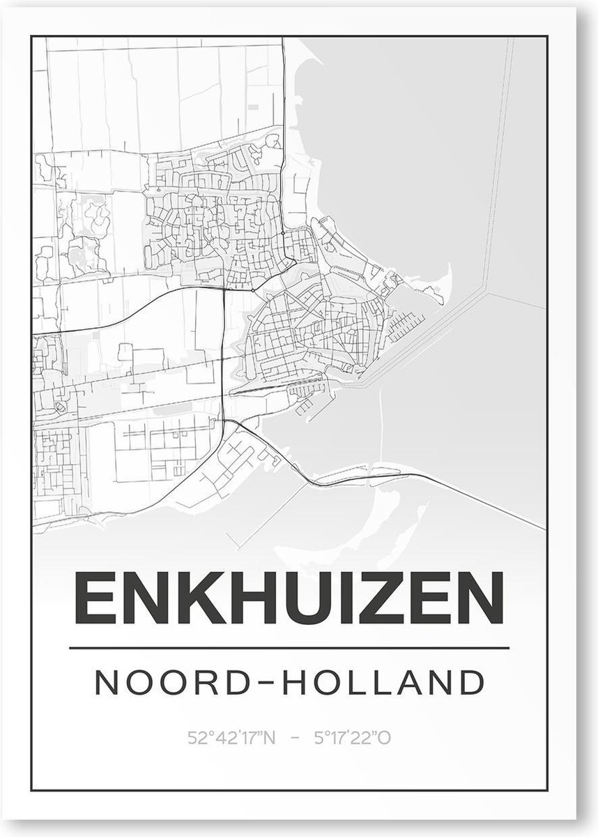 Poster/plattegrond ENKHUIZEN - 30x40cm | bol.com