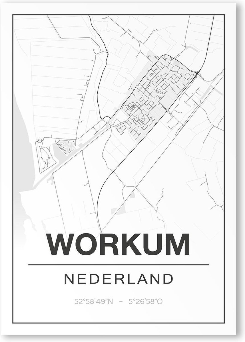 Poster/plattegrond WORKUM - 30x40cm | bol.com