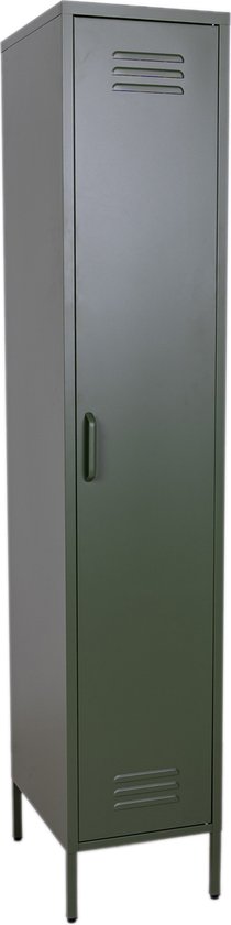 MaximaVida metalen kleding lockerkast Finn olijfgroen 35 x 45 x 185 cm - smal | bol.com