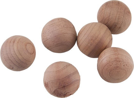 Metaltex - Houten Mottenballen - 6 Stuks - Cederhout - Kleding fris en ...