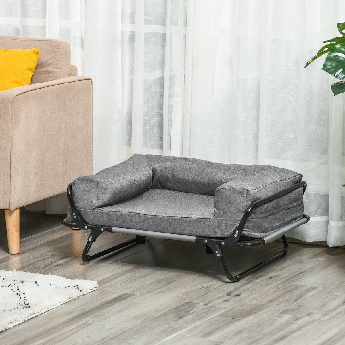 2-in-1 Hondenbed - Verhoogde hondenbank - Hondenmand - Hondenkussen ...