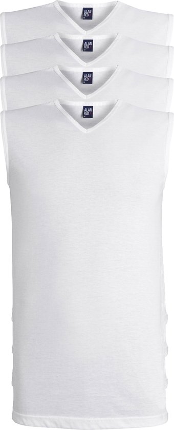 ALAN RED singlets Minto (4-pack) - V-hals - wit - Maat: S | bol