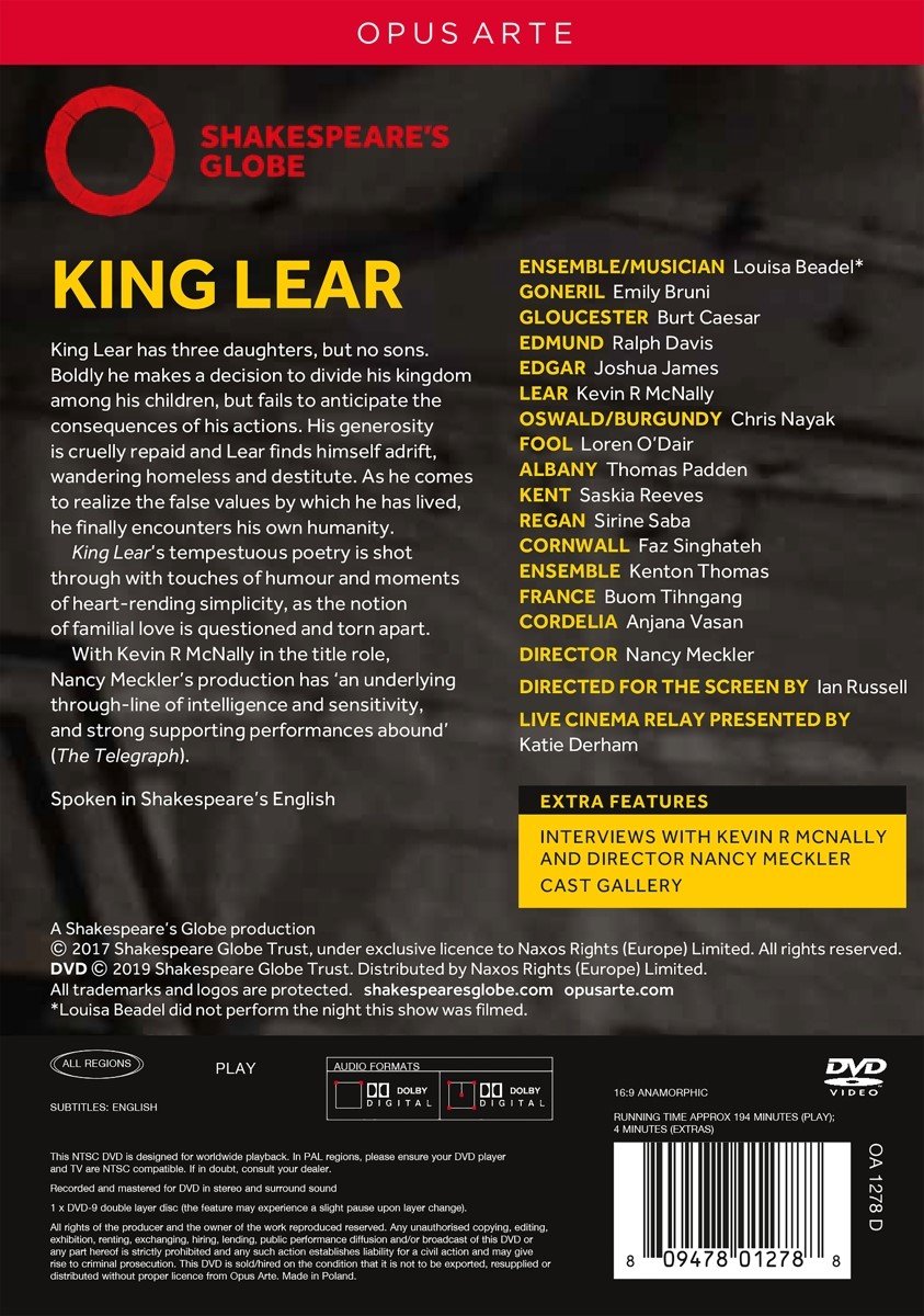 Shakespeares Globe Nancy Meckler - King Lear (DVD), Shakespeares Globe Nancy Meckler |... | bol.com