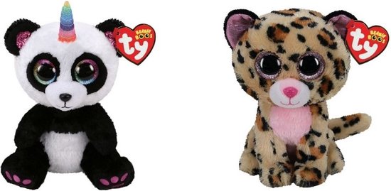 Ty - Knuffel - Beanie Boo's - Paris Panda & Livvie Leopard | bol