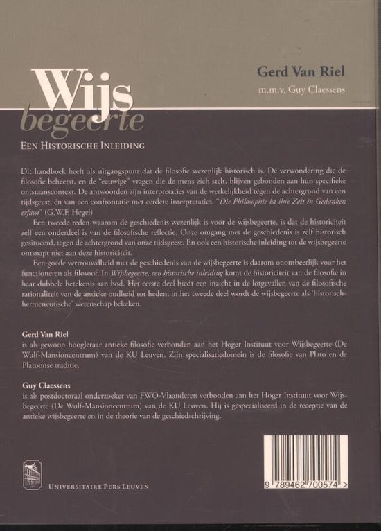 Wijsbegeerte | 9789462700574 | Gerd van Riel | Boeken | bol