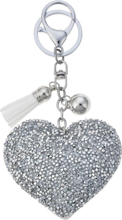 Melady Sleutelhanger Zilverkleurig Metaal / kunststof Hart ...