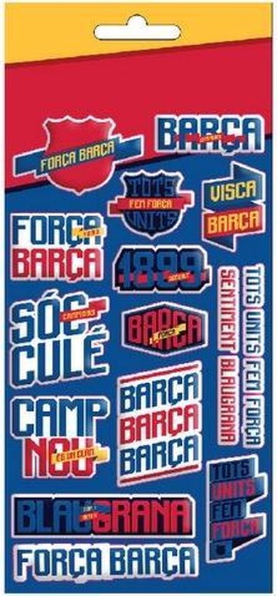Fc Barcelona Stickers 10 X 22 Cm Vinyl Blauw/rood 15 Stuks | bol