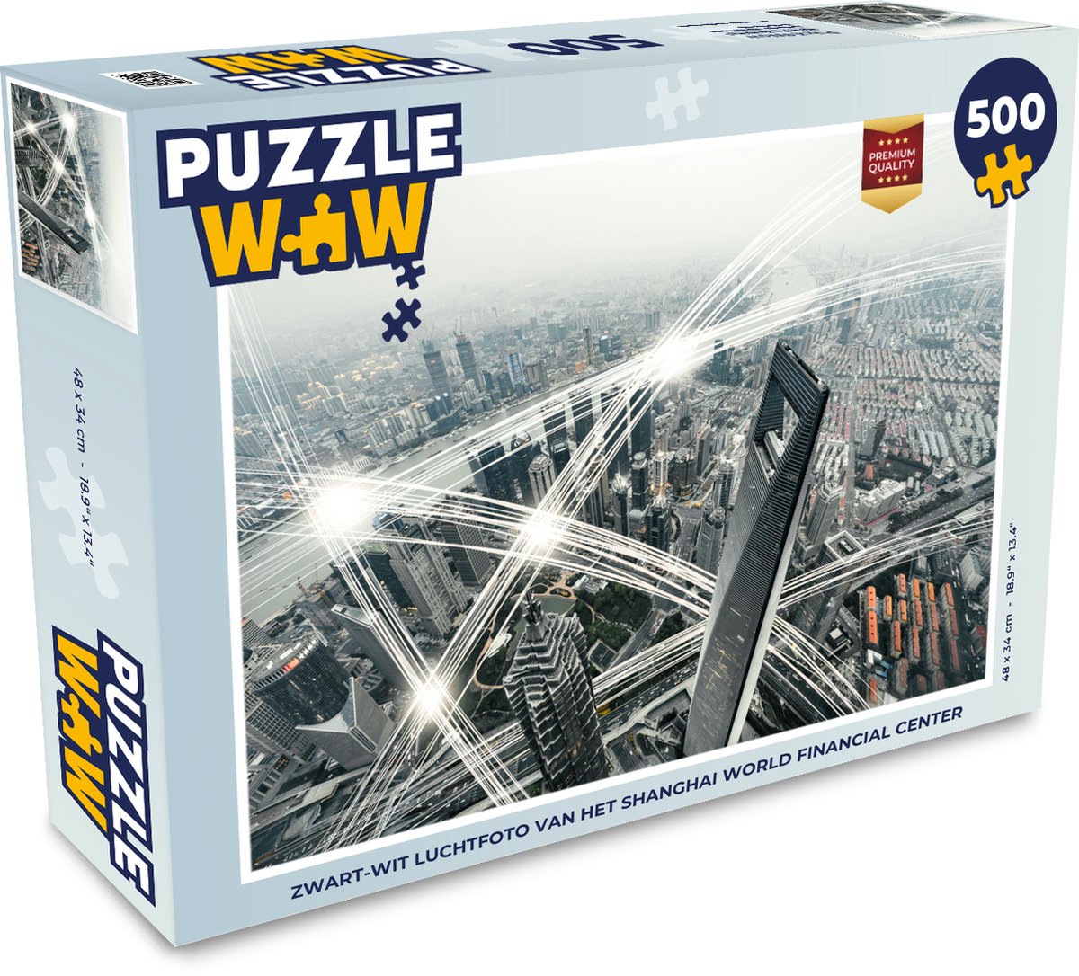 Puzzle Shanghai World Financial Center 500 pièces - Vue aérienne Zwart ...