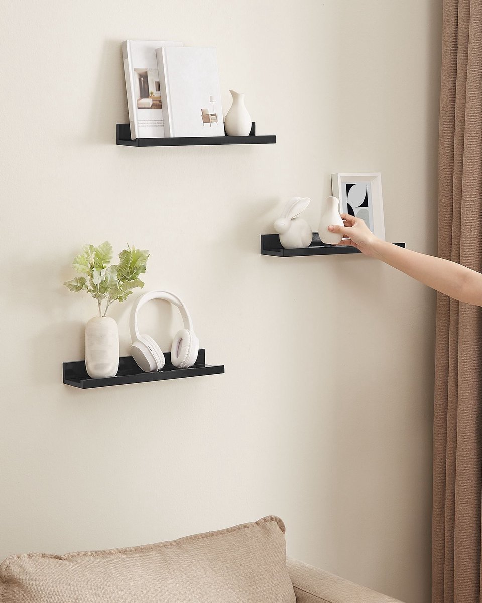 MDF Plank Set EUGAD 3 X Wandplanken, Decoratieve Zwevende Planken ...