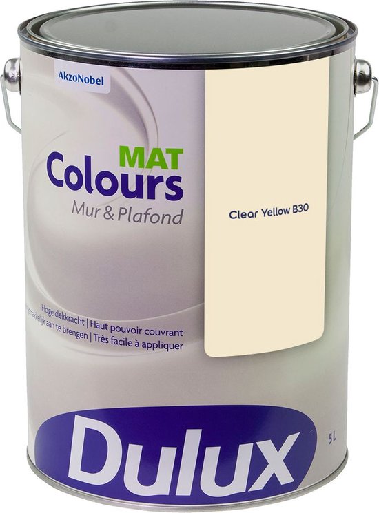 Dulux Colours Mur & Plafond Mat Mix - Clear Yellow B30 - 5 L | bol