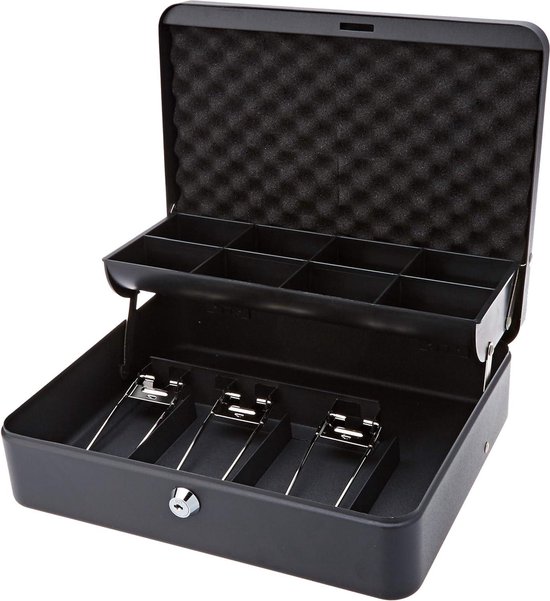 Foam Voering Cash Box met Cantilever Coin Tray - Zwart Geldkistje | bol