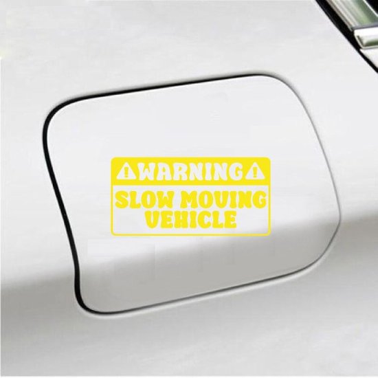 Bumpersticker - Warning Slow Moving Vehicle - 20x10 - Geel | bol
