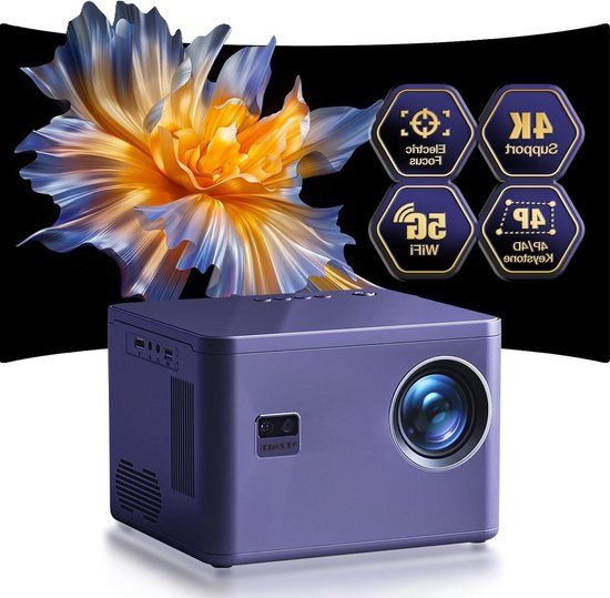 4K Elektrische Focus 6D 4P Keystone Correctie Zoom Ondersteund 5G WiFi ...