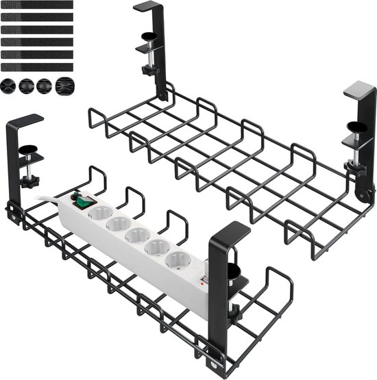 Kabelgoot bureau zonder boren - set van 2 kabelmanagement bureau van ...