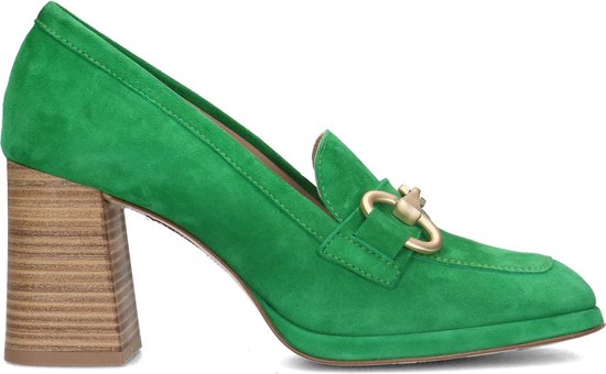 Manfield - Dames - Groene suède loafer pumps - Maat 41 | bol