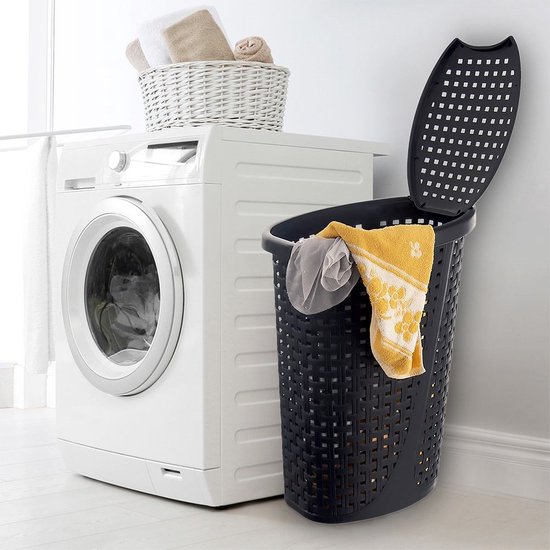 Wasmand Plastic Zwart 45 l - Opbergmand - Mand - Wassorteerder | bol