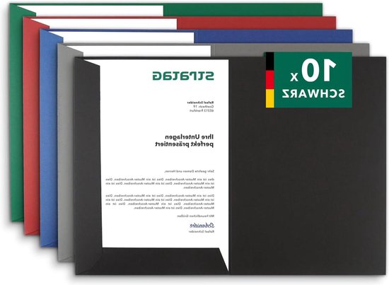 Presentatiemap A4 10 stuks zwart - verkrijgbaar in 7 kleuren ...
