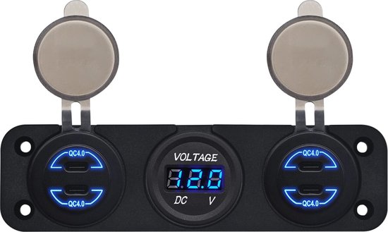 ProRide 12V USB C Autolader 4 Poorten - 30W/QC4.0 - P19185 - Drievoudig ...