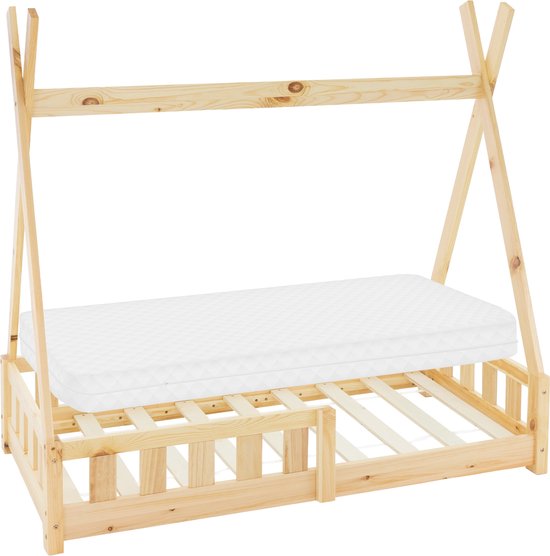 Kinderbed Tipi 70x140 cm van grenenhout incl. matras H-10cm ...
