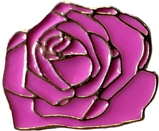 Roos Emaille Pin Rose Lila Rose 2.3 cm / 1.8 cm / Lila Roze | bol
