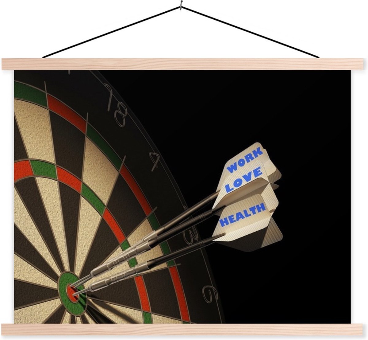 illustration de quelques flèches dans un jeu de fléchettes tableau noir ...