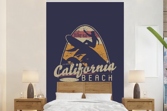 Behang - Fotobehang Vintage - Surf - Surfplank - Breedte 195 cm x ...