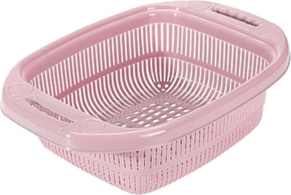 Kunststof keuken vergiet/zeef 39 x 27 x 12 cm met rand in kleur oud ...