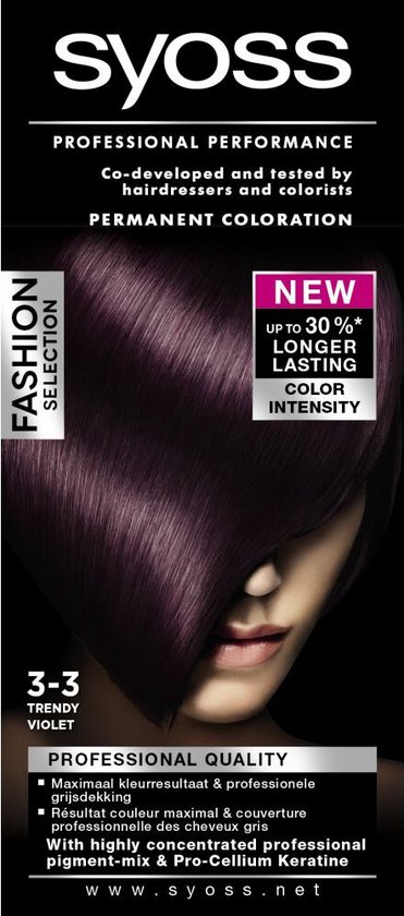 SYOSS Color Baseline 3-3 Trendy Violet Haarverf - 1 stuk | bol