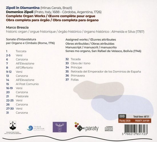 Marco Brescia - Zipoli In Diamantina (CD), Marco Brescia | CD (album ...