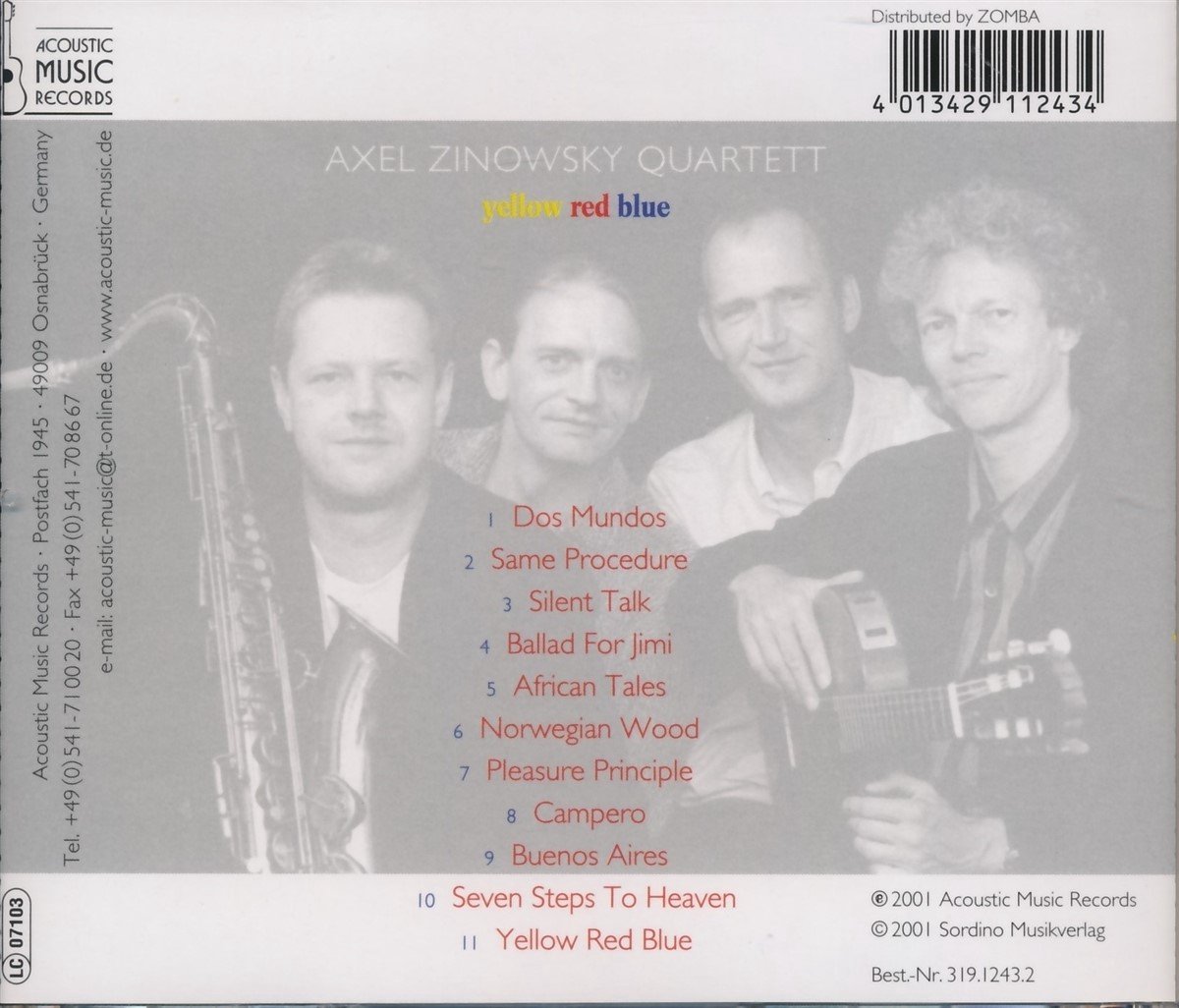 Axel Zinowsky Quartett - Yellow Red Blue (CD), Axel Zinowsky Quartett ...