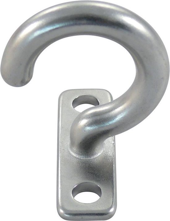 Haak met voetplaat 58 x 58 mm RVS-316 | bol