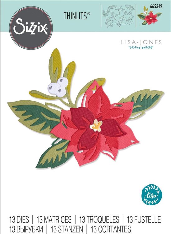 Sizzix Thinlits Snijmal Set - Layered Christmas Flower - 13 stuks | bol