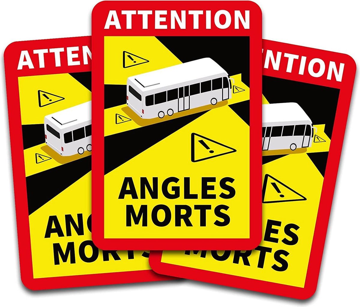 Autocollant angle mort pour la France pour bus, autocar et camping-car ...