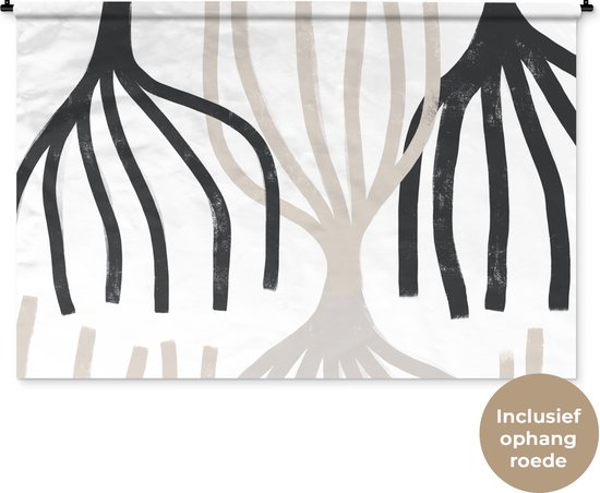 Wandkleed - Wanddoek - Lijn - Pastel - Abstract - Patronen - 180x120 cm ...