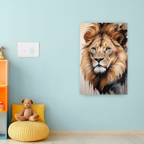 Leeuw poster - Dieren poster - Posters leeuw - Poster retro - Poster ...
