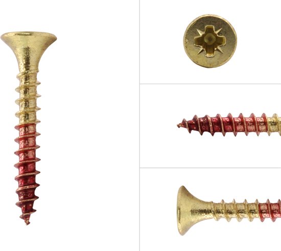 Wovar Schroeven voor Pianoscharnier Messing 3 x 20 mm | Doos 16 Stuks | bol